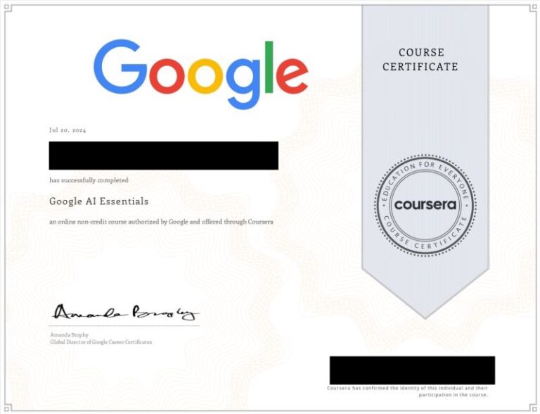 【体験談】Coursera「Google AI Essentials」を徹底レビュー！本当に役立つ？【2025年版】評判・料金・難易度を徹底 ...