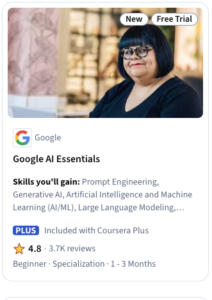 【体験談】Coursera「Google AI Essentials」を徹底レビュー！本当に役立つ？【2025年版】評判・料金・難易度を徹底 ...